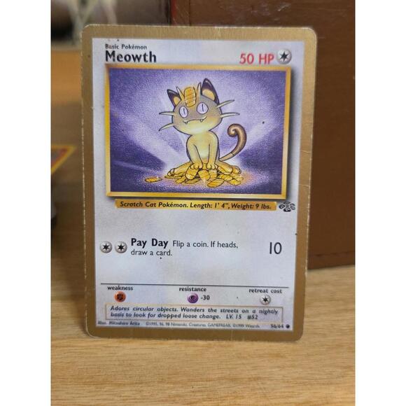 Toys | 1999 Pokemon Meowth Jungle Gold Border Promo Fruit Roll Up ...